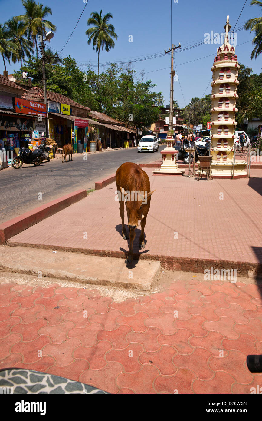 Arpora high street Goa Stock Photo - Alamy