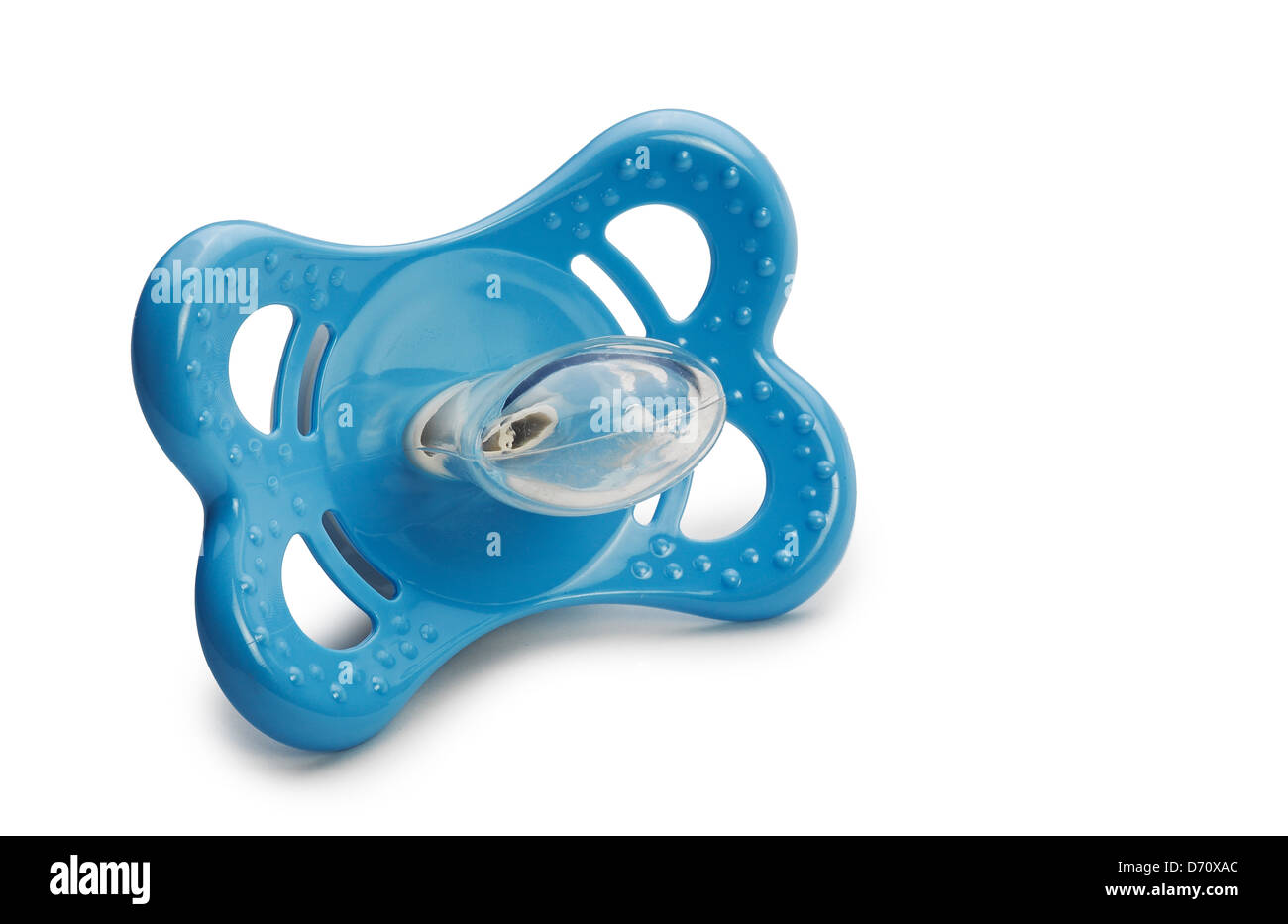 Blue baby silicone pacifier. Isolated on white Stock Photo - Alamy