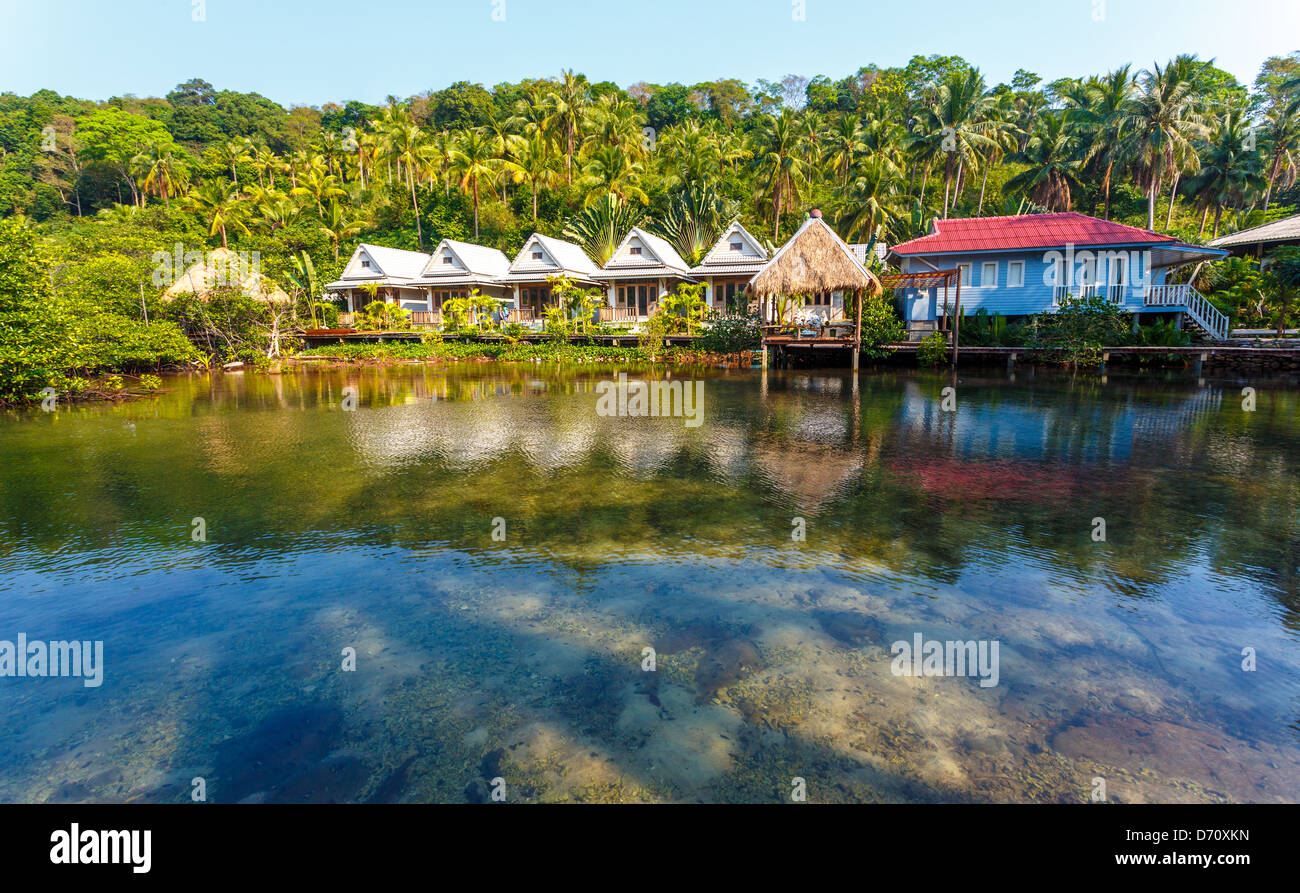 Thai house on the water Stock Photo - Alamy
