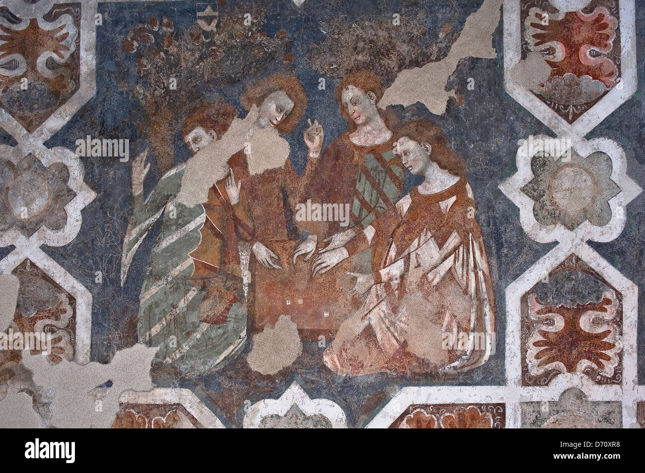 Europe Italy Trentino Alto Adige Arco the Castle game room frescoes of ...