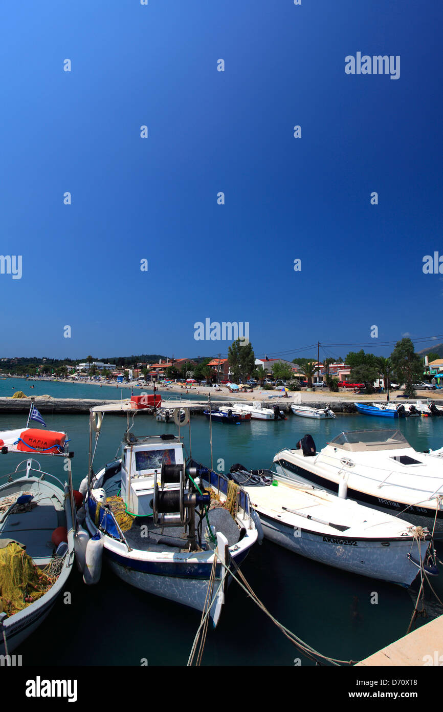 View of Ipsos beach resort, Corfu Island, Greece, Europe Stock Photo ...