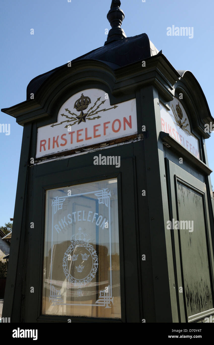 Old Swedish telephone box Stock Photo - Alamy