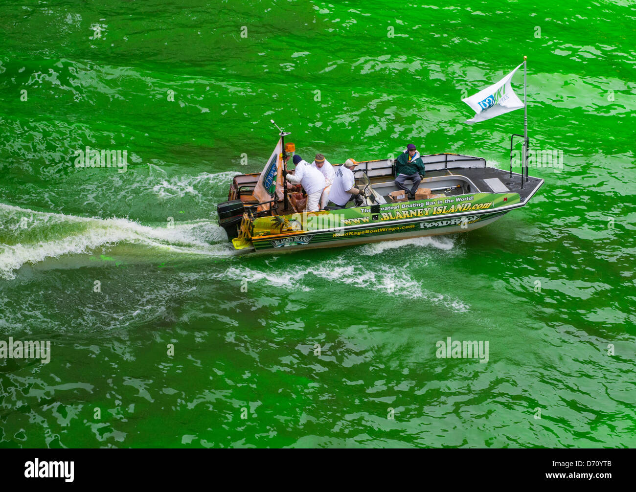 CHICAGO - MARCH 16: The Chicago River is dyed green for St. Patrick's ...
