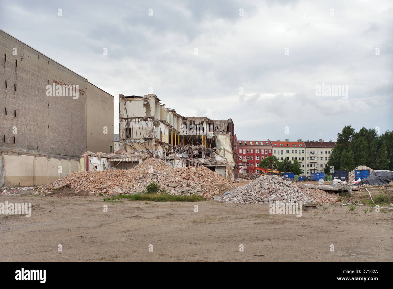 Berlin, Germany, factory ruins and rubble on the grounds of the ...