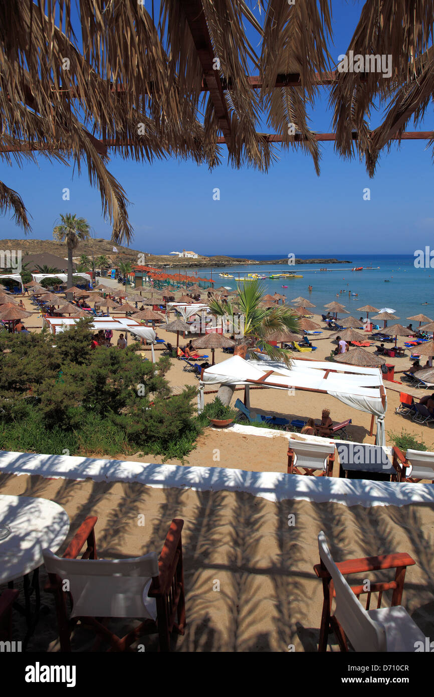 View of the sweeping beach at St Nicholas resort, South Zakynthos ...
