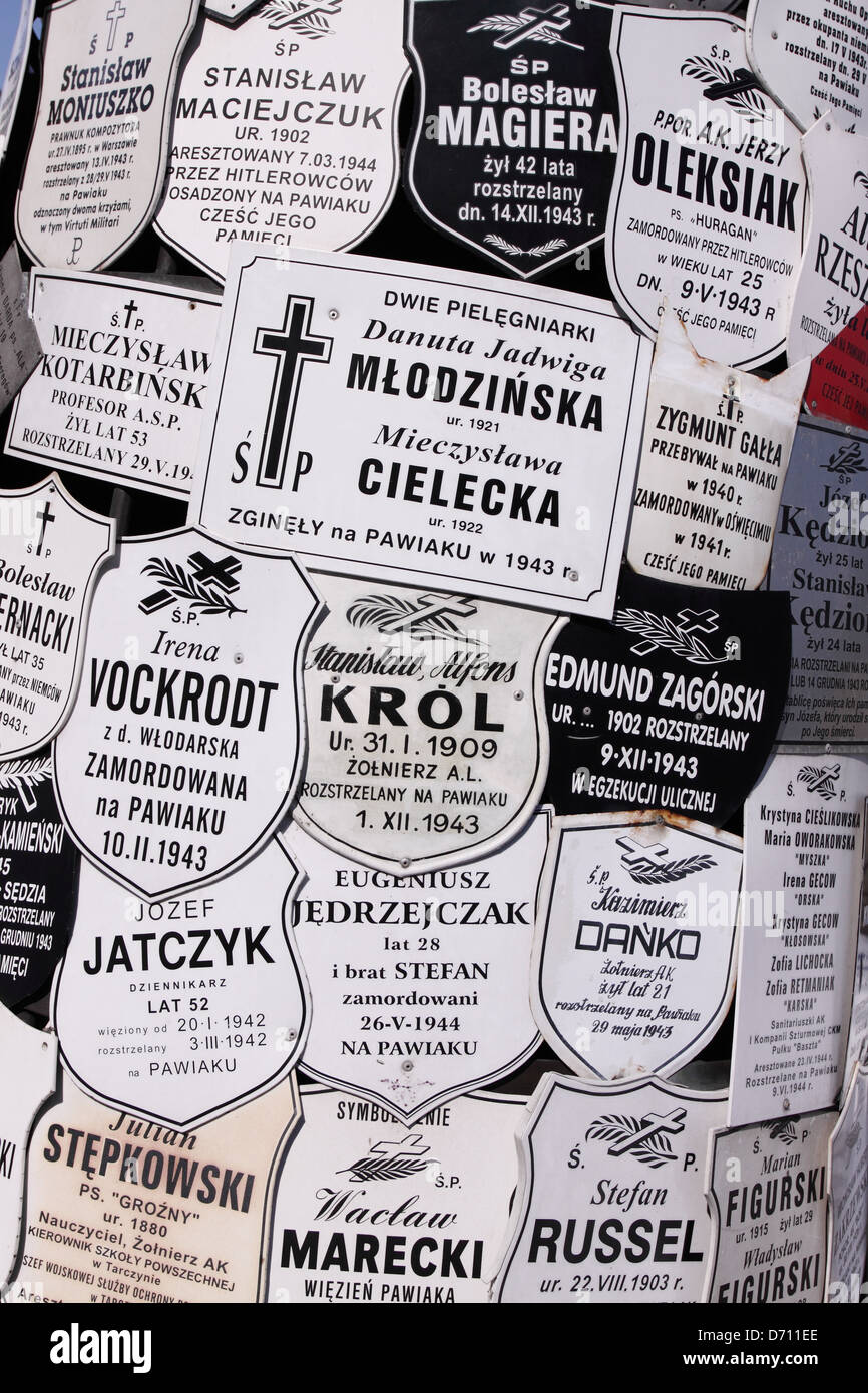 Pawiak prison Warsaw Poland memorial plaques to Polish victims of the ...