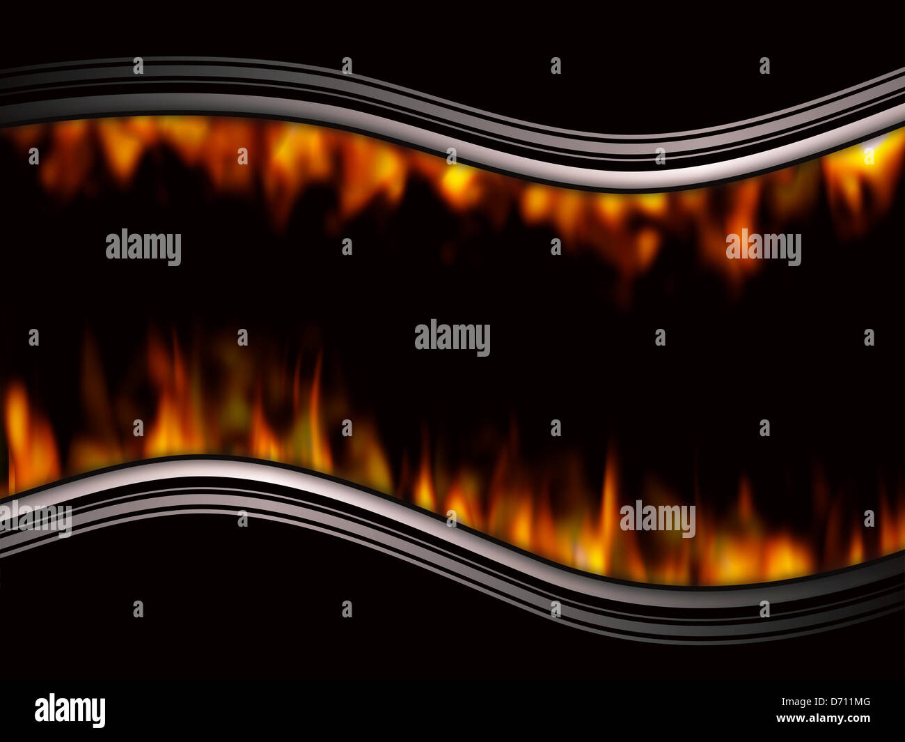 Illustrated background with curves and flames Stock Photo - Alamy
