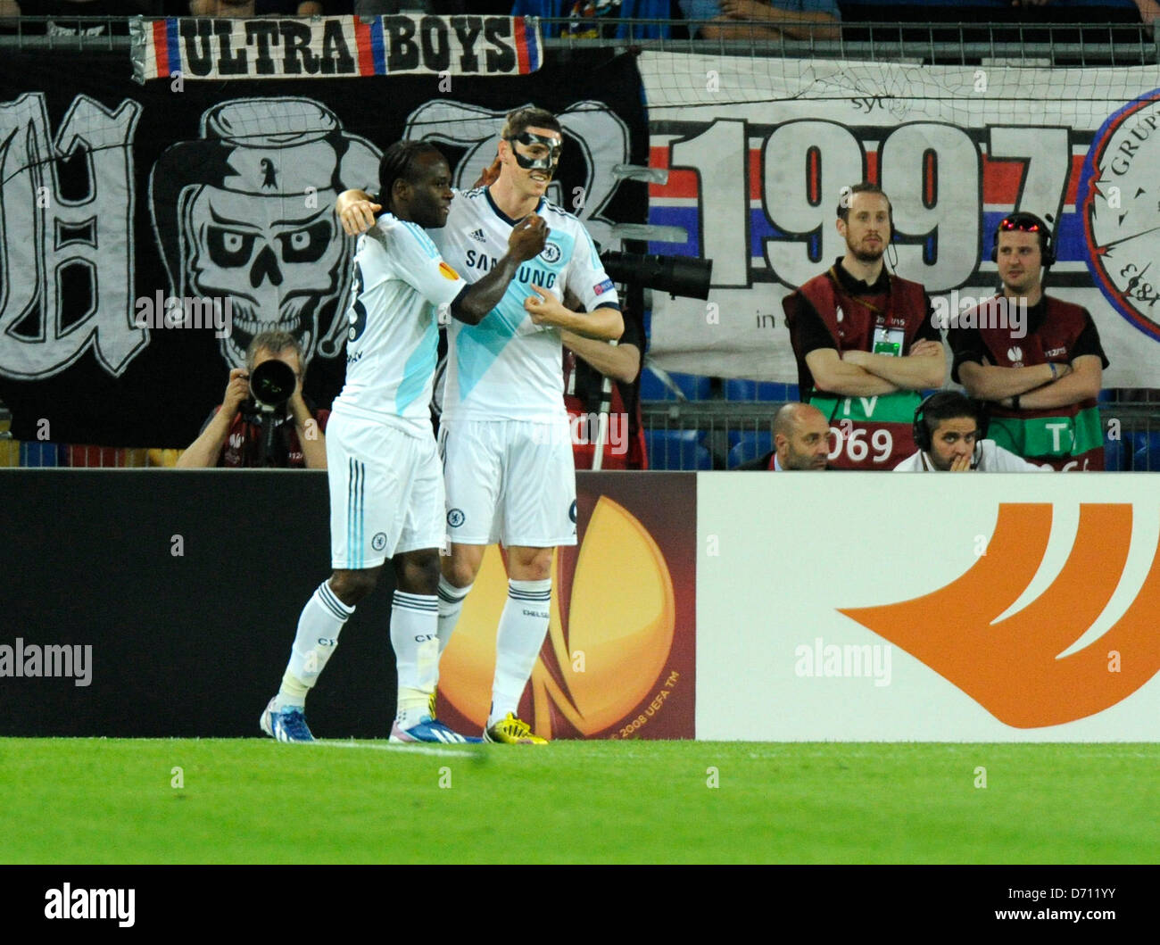 Basel, Switzerland. 25th April, 2013. Victor Moses and Fernando Torres ...