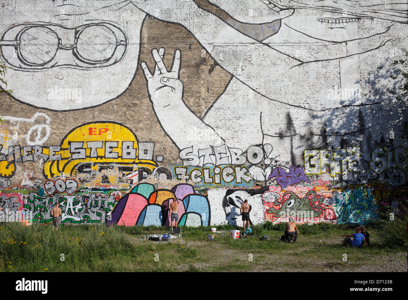 Berlin, Germany, undeveloped land at the Silesian street corner ...