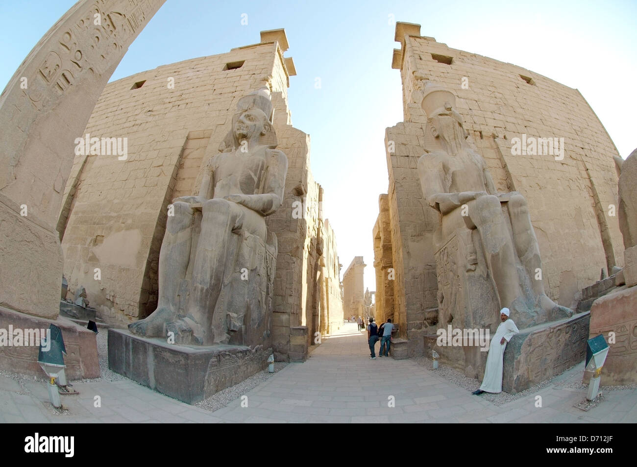 Statue of Ramses II with his daughter Meritamen, Karnak Temple Complex ...