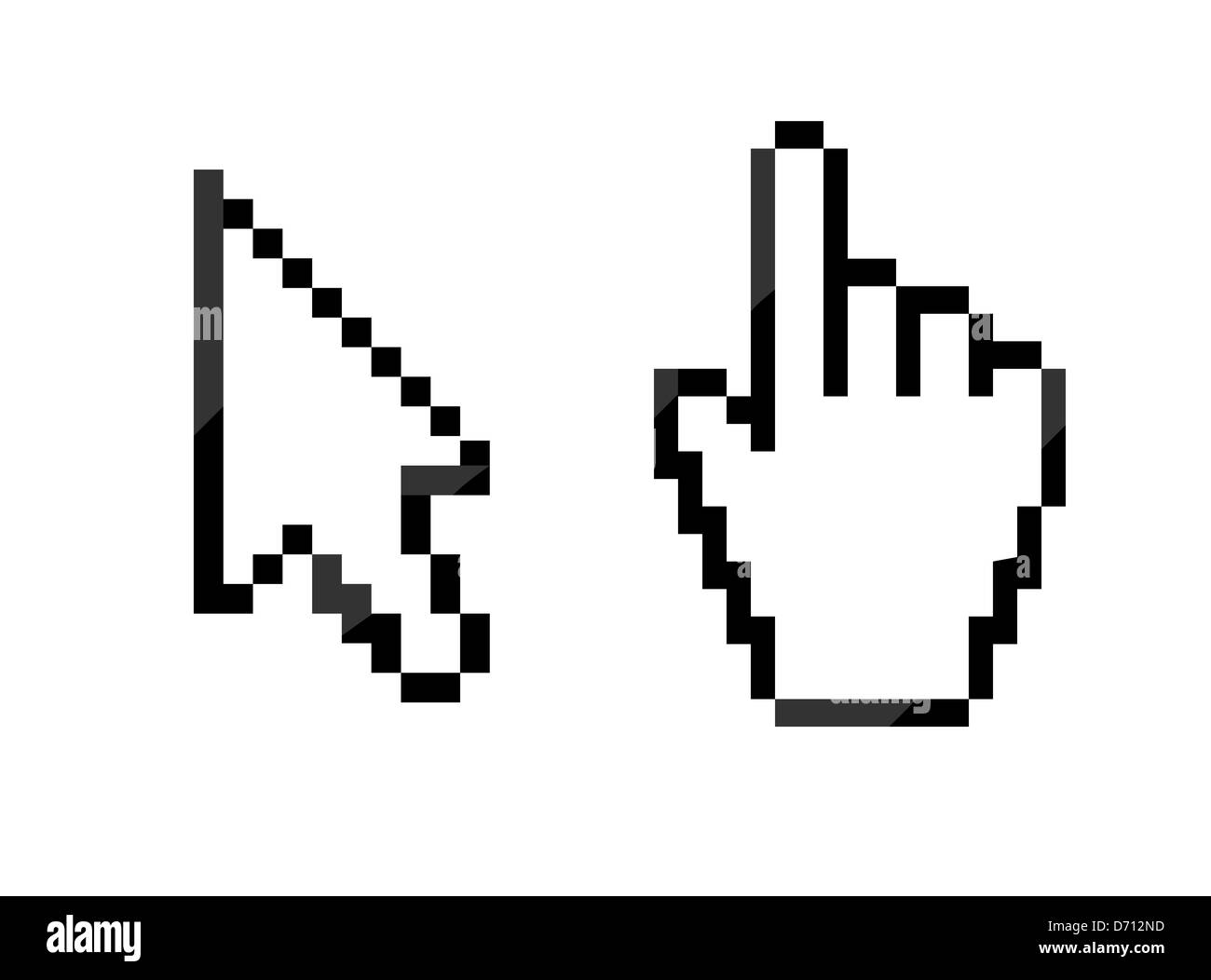 Mouse hand and arrow cursor vector illustration Stock Photo - Alamy