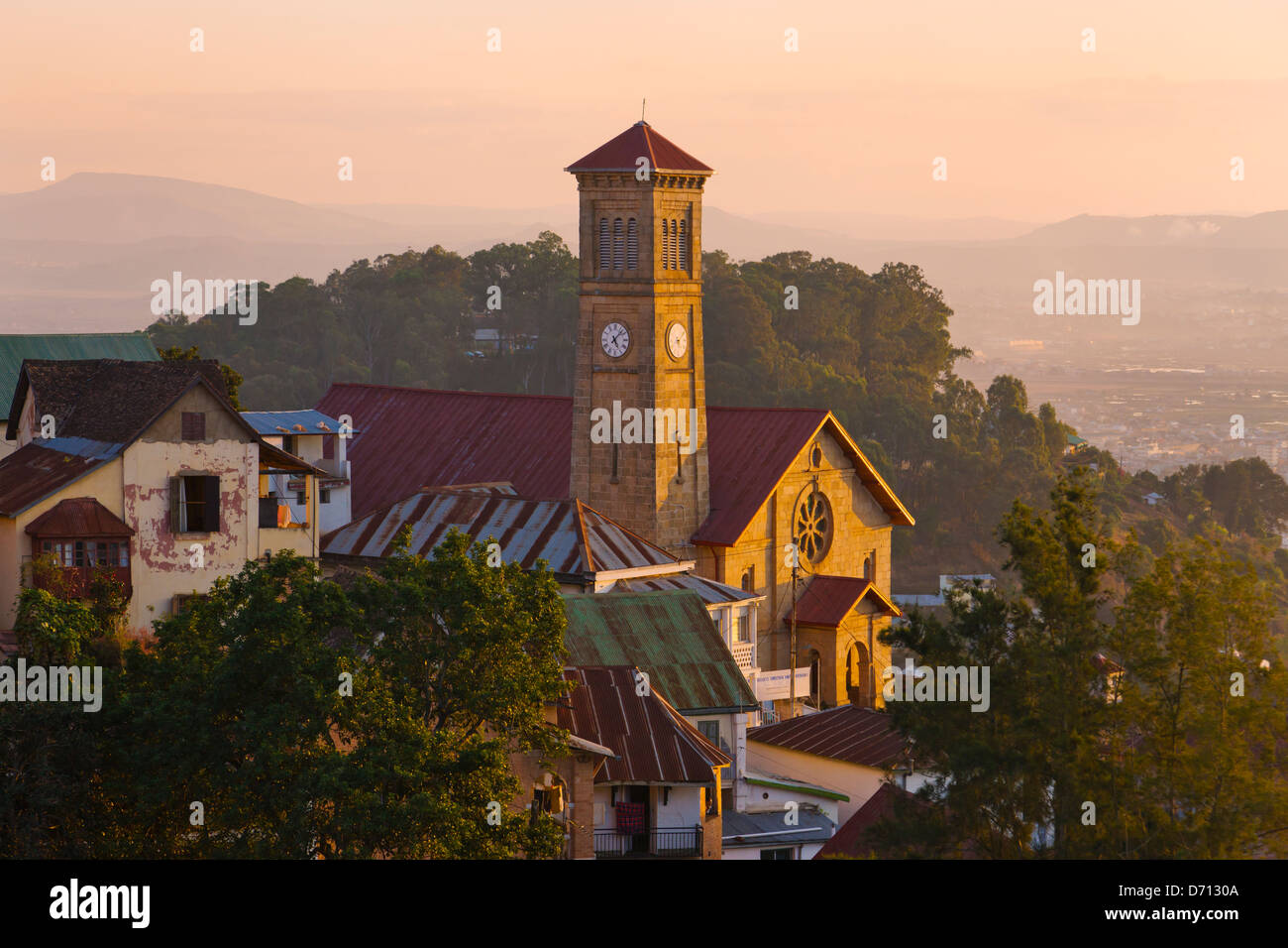 Ampamalenana court and clock tower, Antananarivo, Madagascar Stock ...