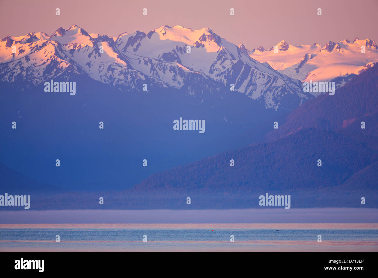 Canada, Vancouver Island, Olympic Range seen from Victoria Stock Photo ...