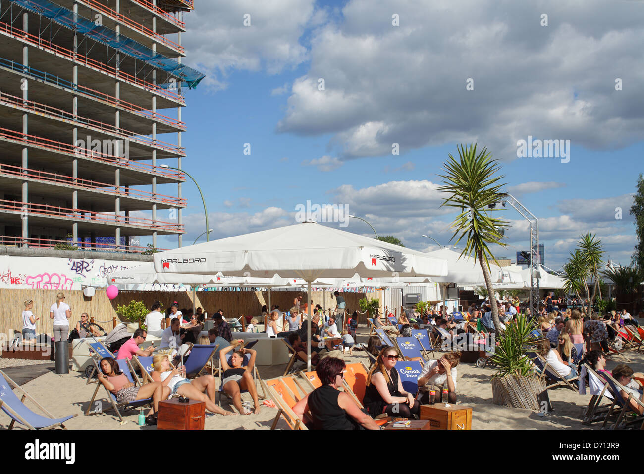 Berlin, Germany, a beach in front of the building shell for the ...