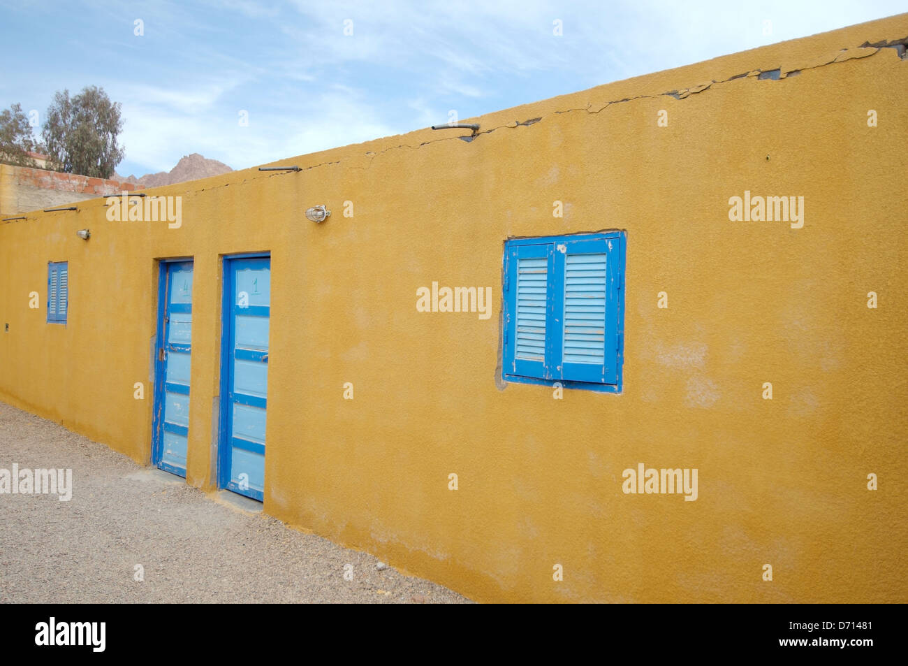The bright yellow building in the desert, Sinai Peninsula, Egypt Stock ...