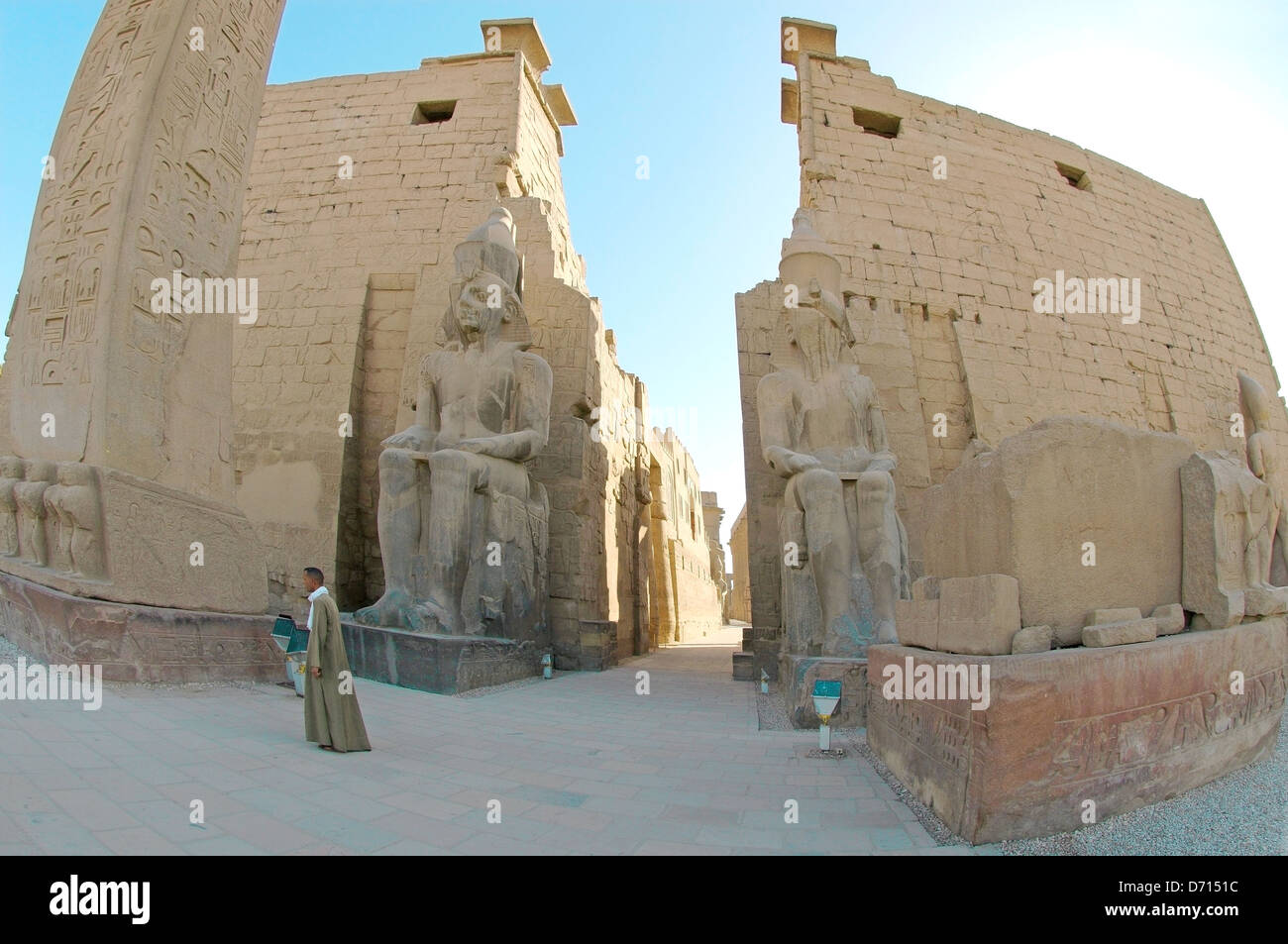 Statue of Ramses II with his daughter Meritamen, Karnak Temple Complex ...