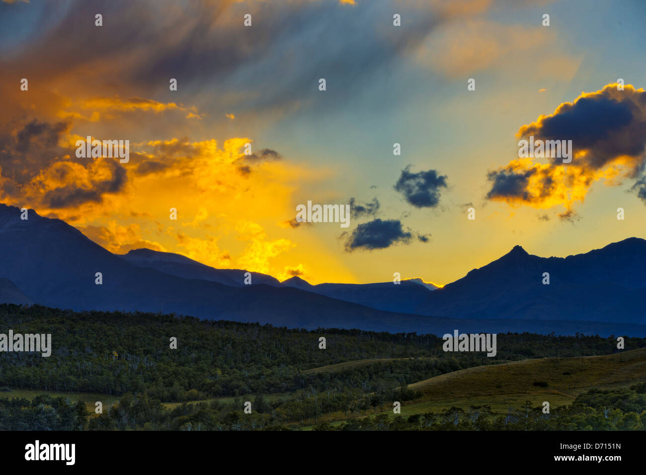 Canada, Alberta, Landscape with colorful sunset Stock Photo - Alamy