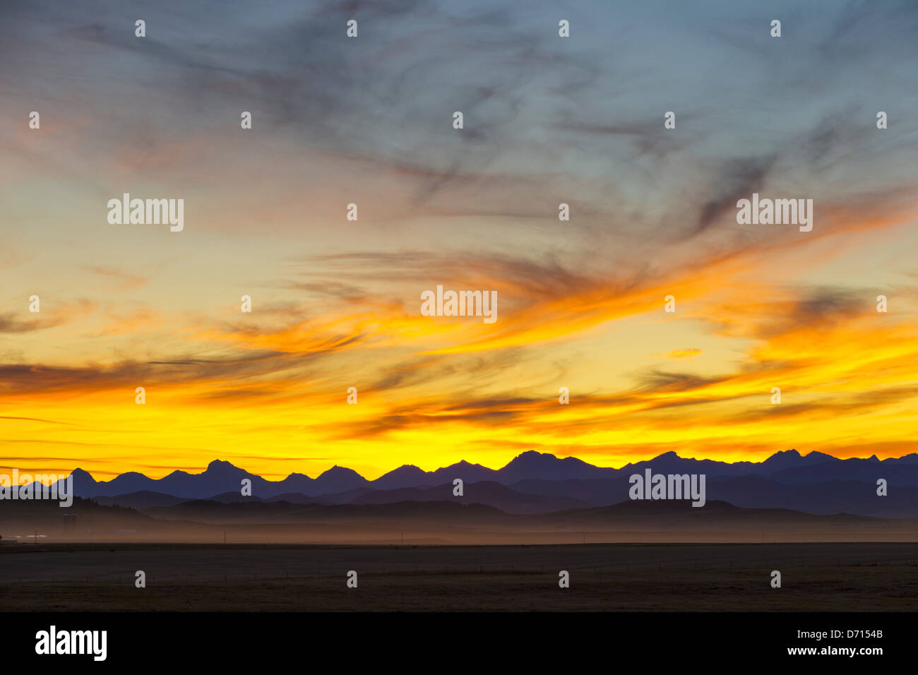 Canada, Alberta, Sunset over rural landscape Stock Photo - Alamy