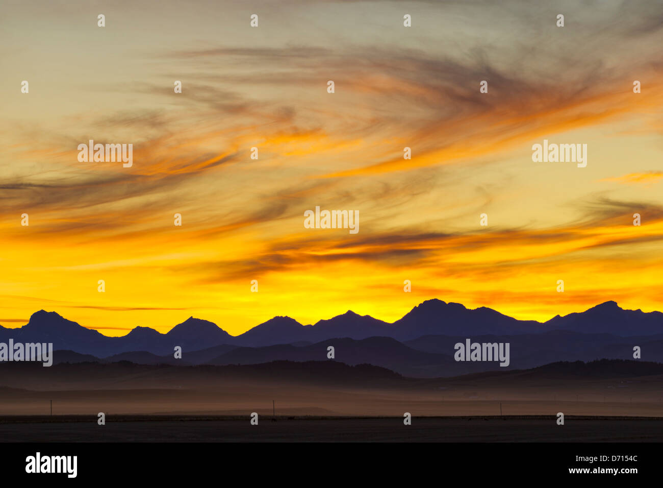 Canada, Alberta, Sunset over rural landscape Stock Photo - Alamy