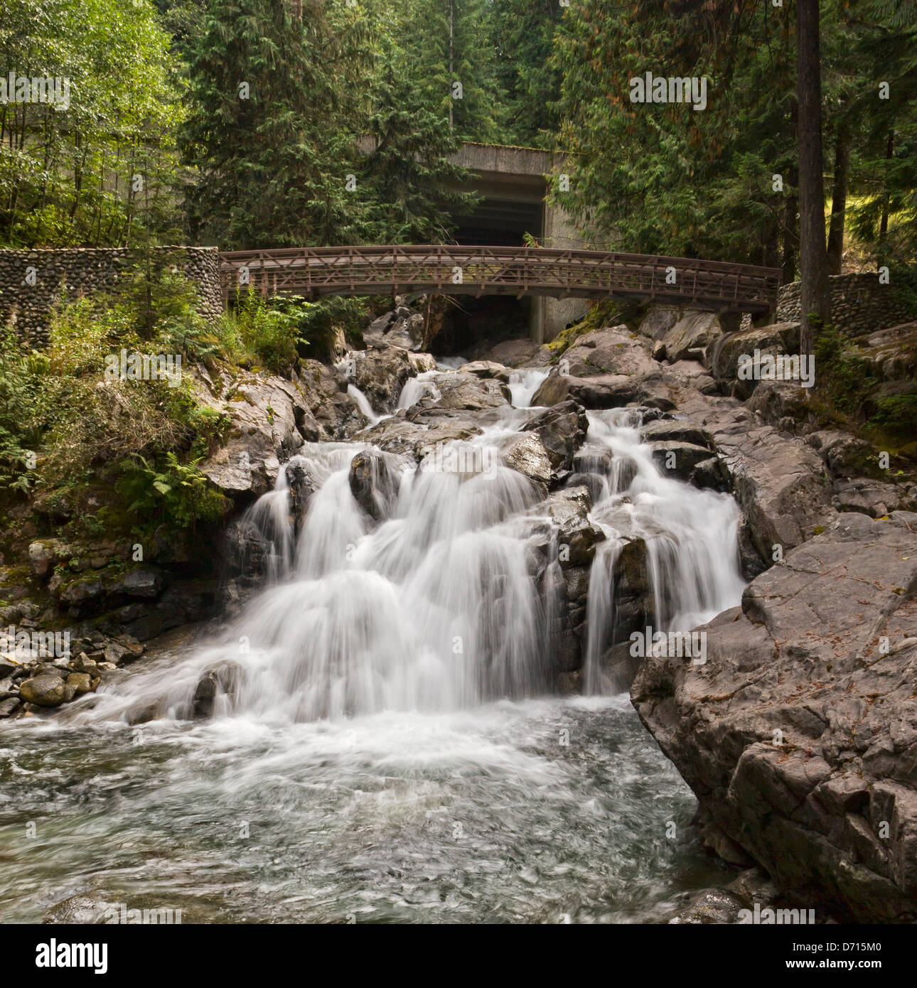 Deception Falls, along Hwy 2, The Cascades Range, WA, square crop Stock ...