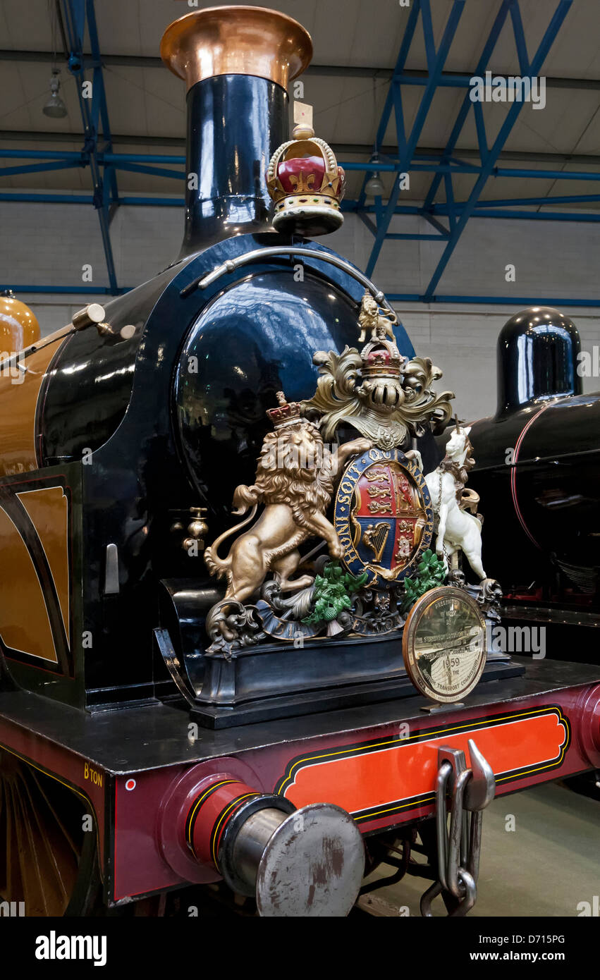 United Kingdom, York, National Railway Museum, Colorful old steam ...