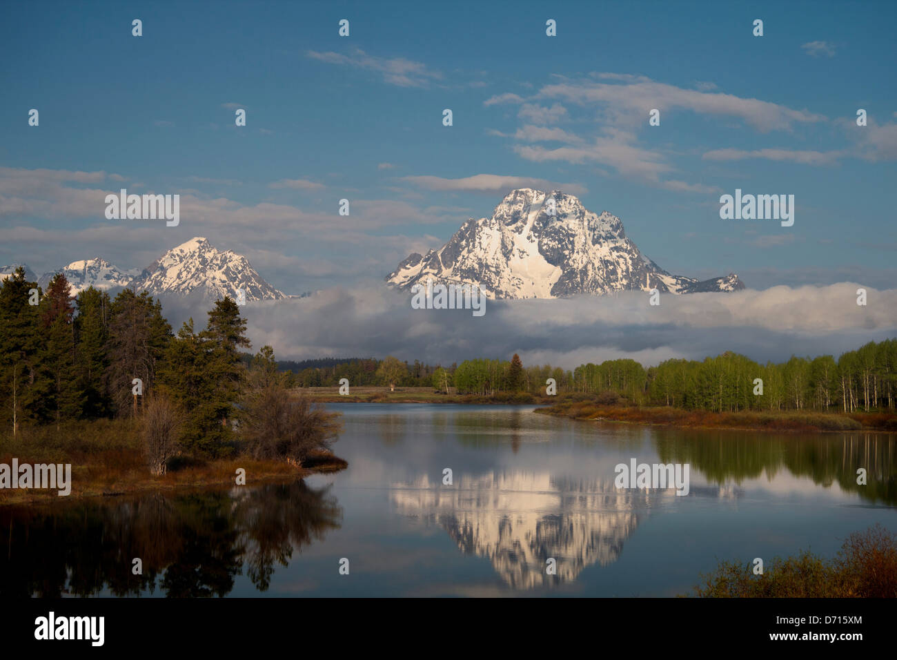 USA, Wyoming, Grand Teton National Park, Oxbow Bend in Snake River ...