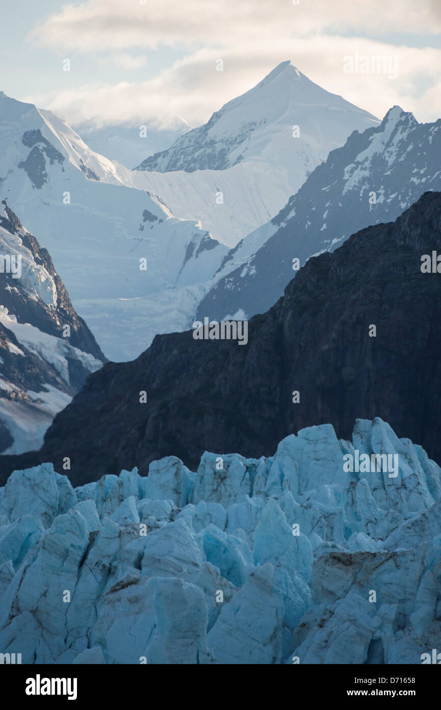 View of Margerie Glacier in Tarr Inlet with Fairweather Mountain Range ...