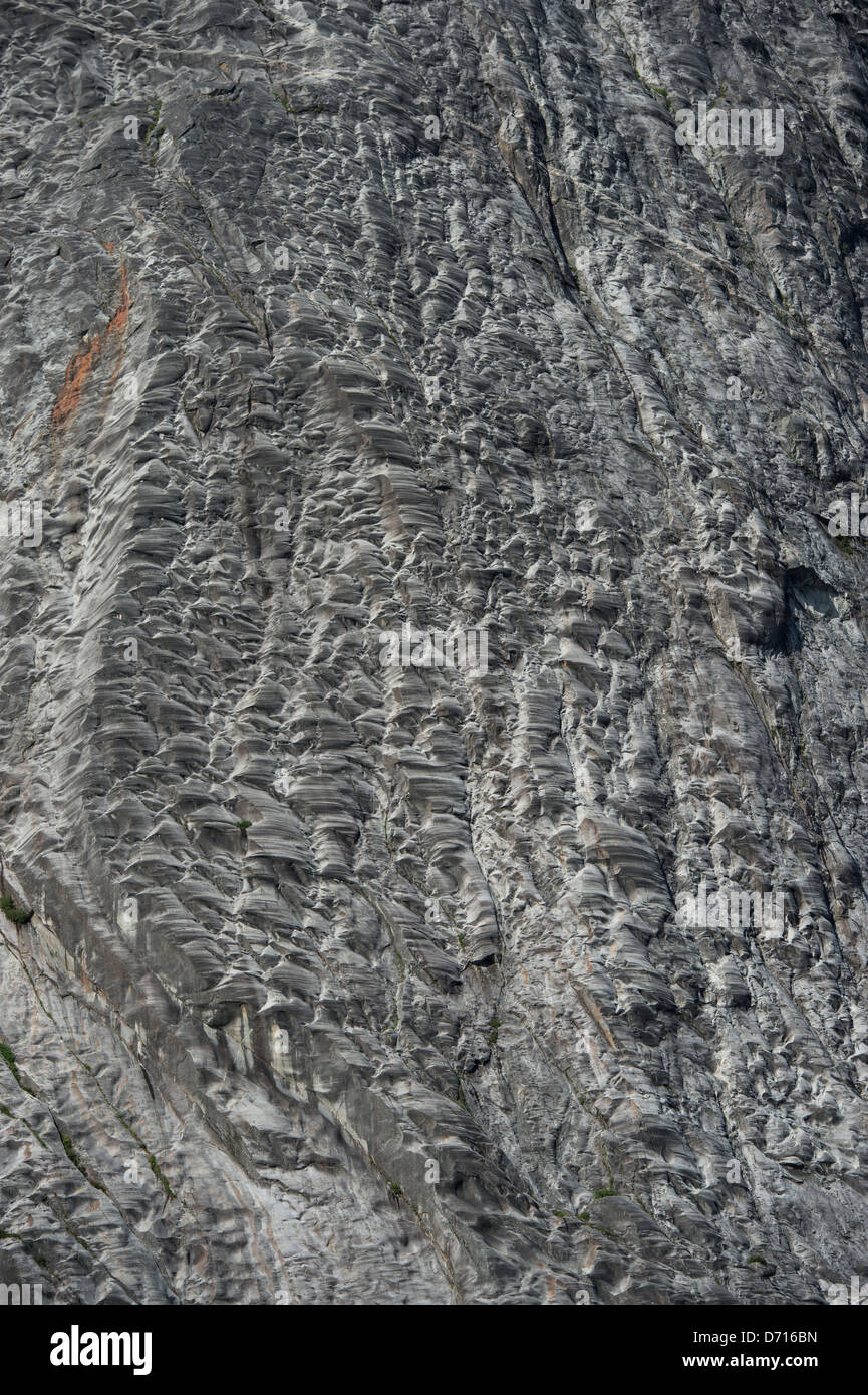 Fjord wall near Dawes Glacier chatter marks series marks made by ...