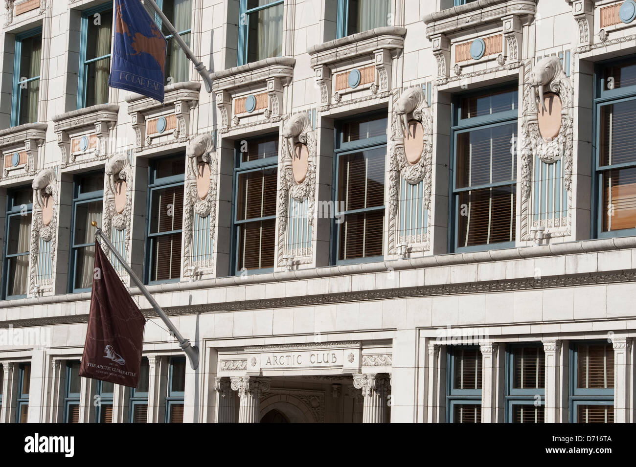 Usa, Washington State, Seattle, Arctic Building (Hilton Hotel), Detail ...