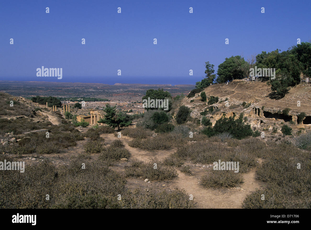 Libya, Near Benghazi, Cyrene, View Of Mediterranean Coast, Greek Gate ...