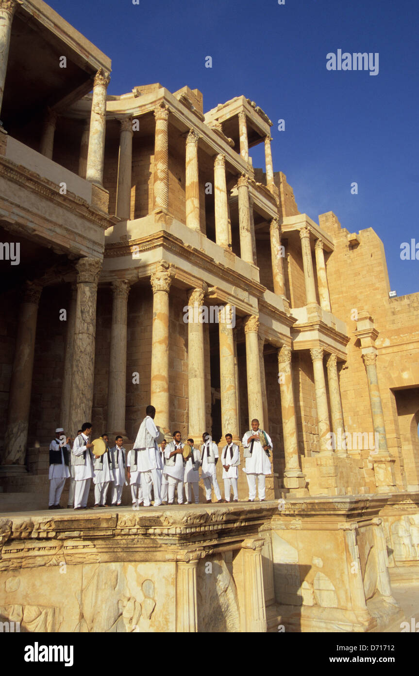 Libya, Near Tripoli, Sabratha, Roman Theatre (2Nd Century Ad), Musicians Stock Photo - Alamy