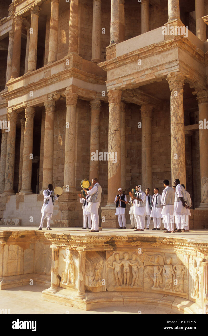 Libya, Near Tripoli, Sabratha, Roman Theatre (2Nd Century Ad), Musicians Stock Photo - Alamy