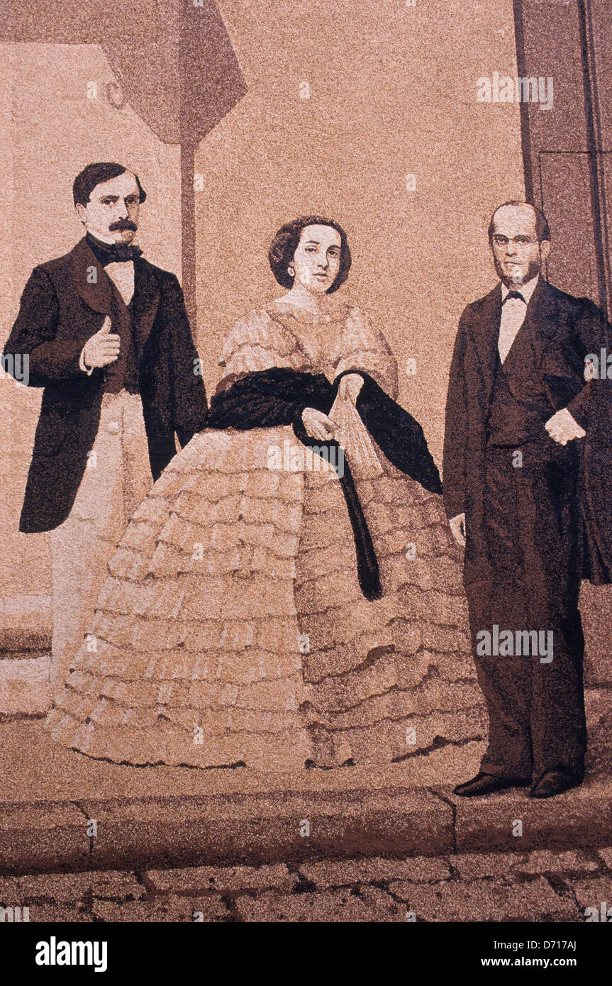 Cuba, Old Havana, Wall Mural Depicting Historical People Stock Photo ...