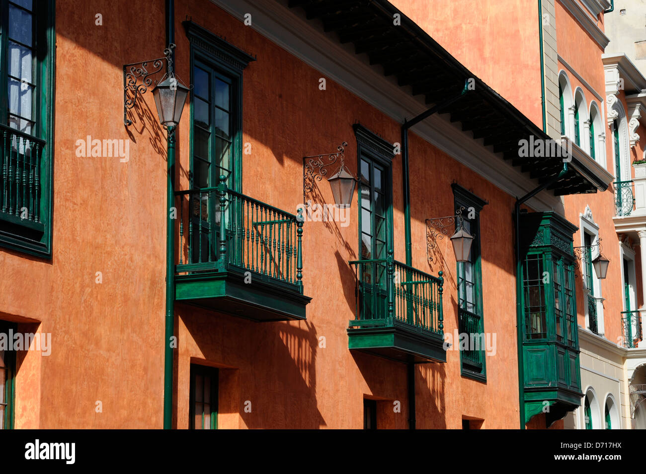 Detail Of Colonial Architecture With Balconies Of Hotel De La Opera In ...