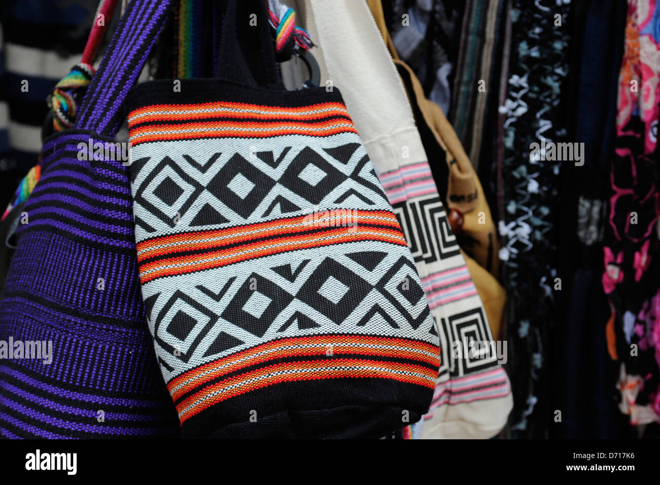 Colorful Colombian Mochila Bags In Market Near The Gold Museum In La ...