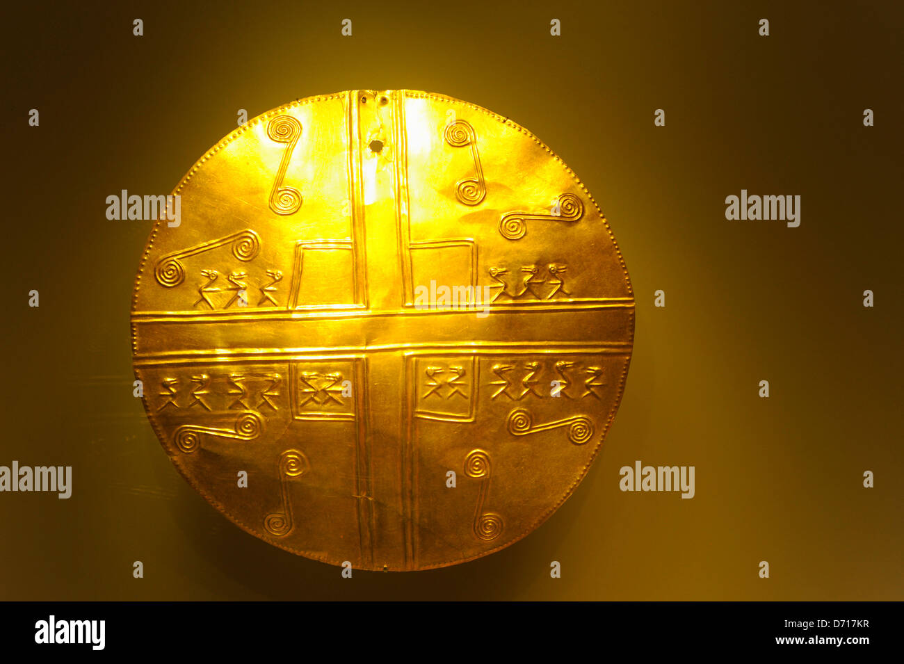 Golden Disk In The Gold Museum In La Candelaria, The Old Town Of Bogota ...