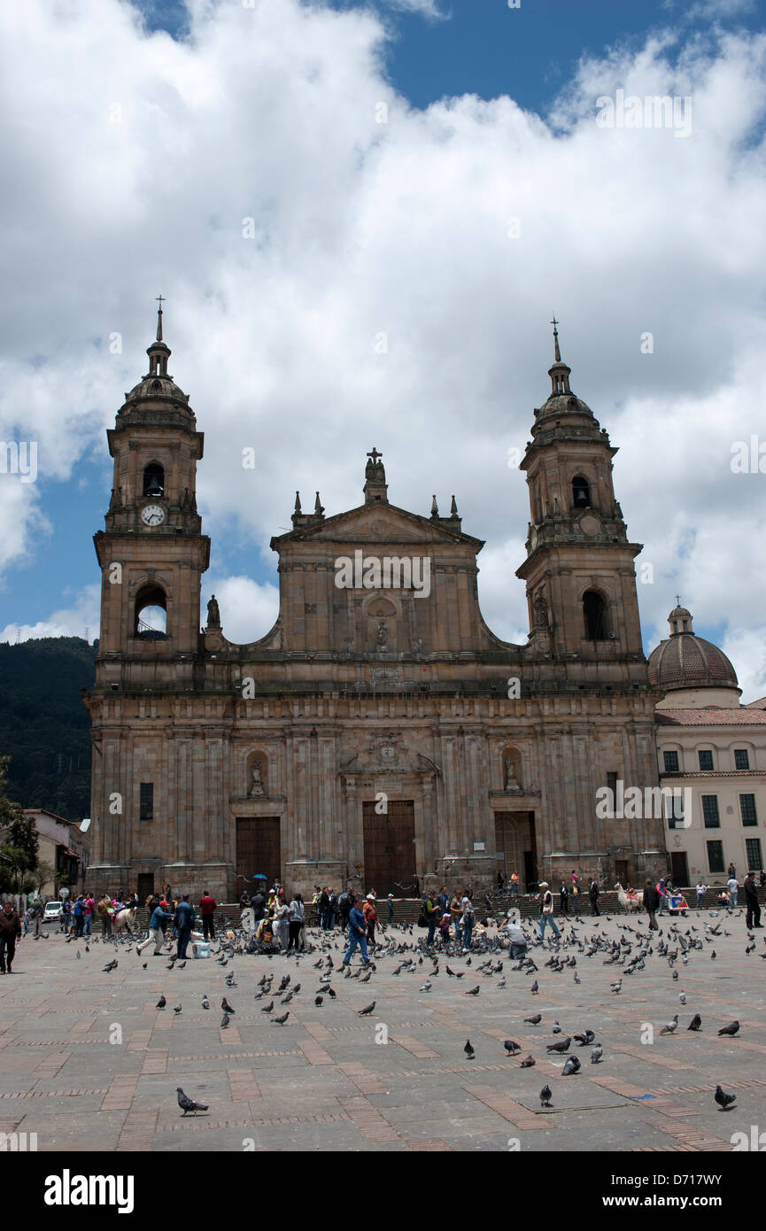 The Archbishopric Cathedral Of Bogota On Plaza De Bolivar In La ...