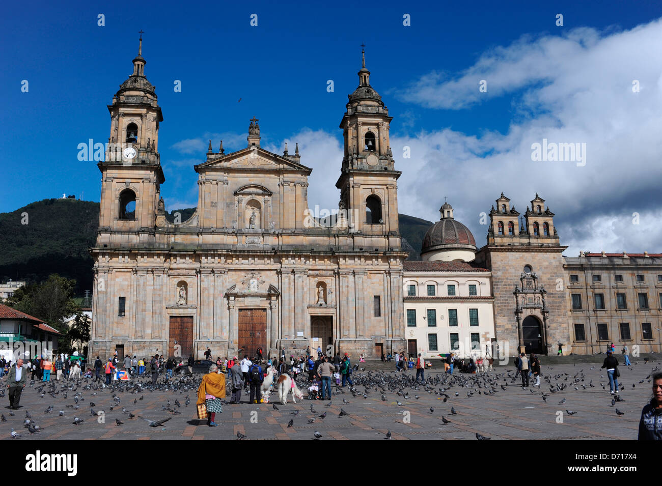 The Archbishopric Cathedral Of Bogota On Plaza De Bolivar In La ...