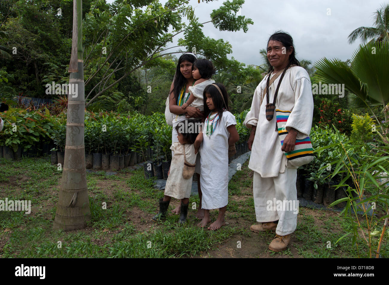 Family Of Kogui Indigenous People Near Tayrona National Park, Santa ...