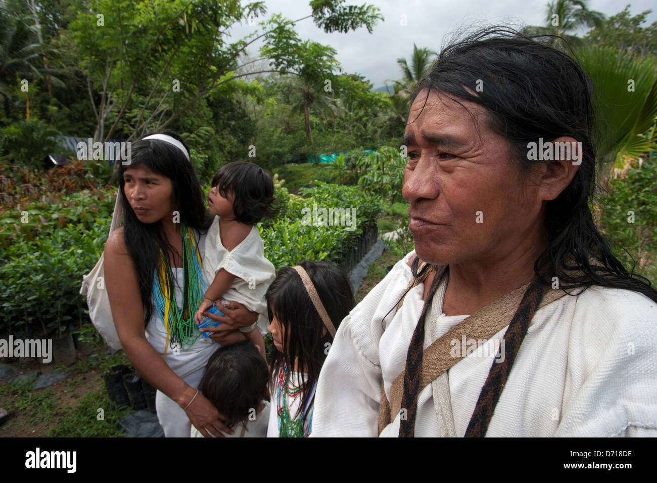 Family Of Kogui Indigenous People Near Tayrona National Park, Santa ...