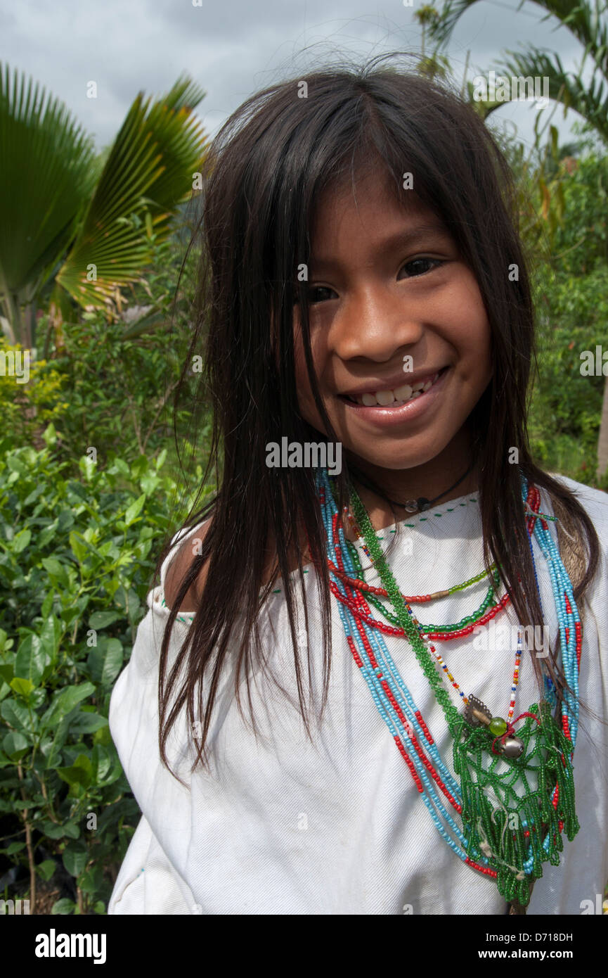 Portrait Of Of Kogui Girl, Indigenous People Near Tayrona National Park ...