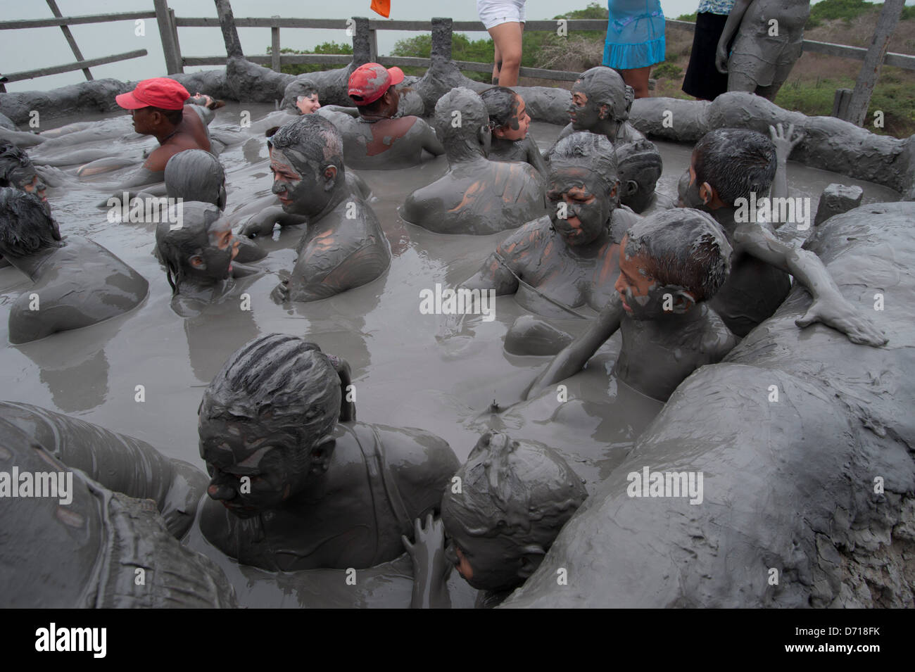 People Taking Mud Bath In Crater Of Totumo Volcano Near Cartagena ...