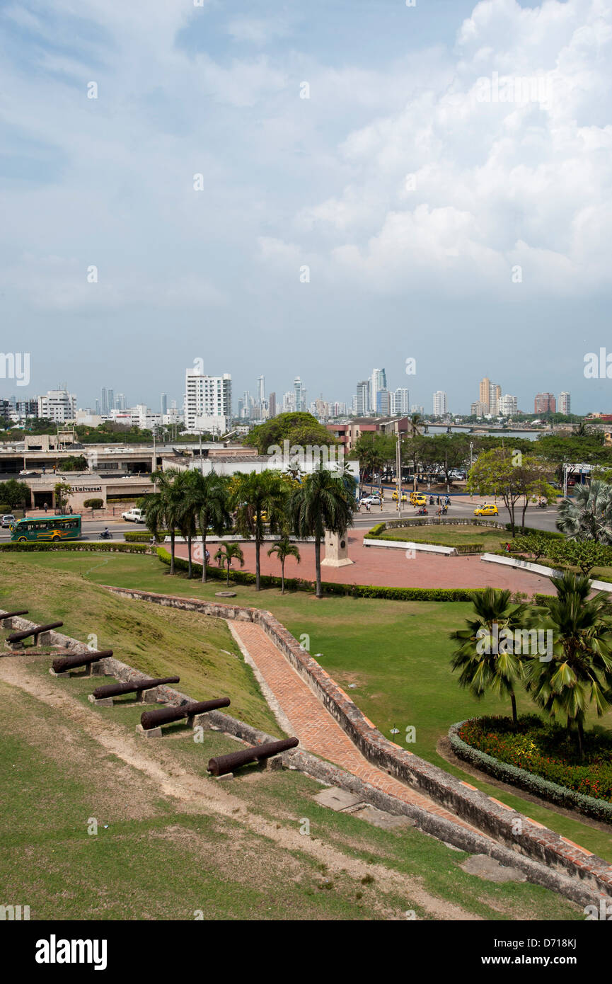 View Of City From San Felipe Castle In Cartagena, Colombia Stock Photo ...
