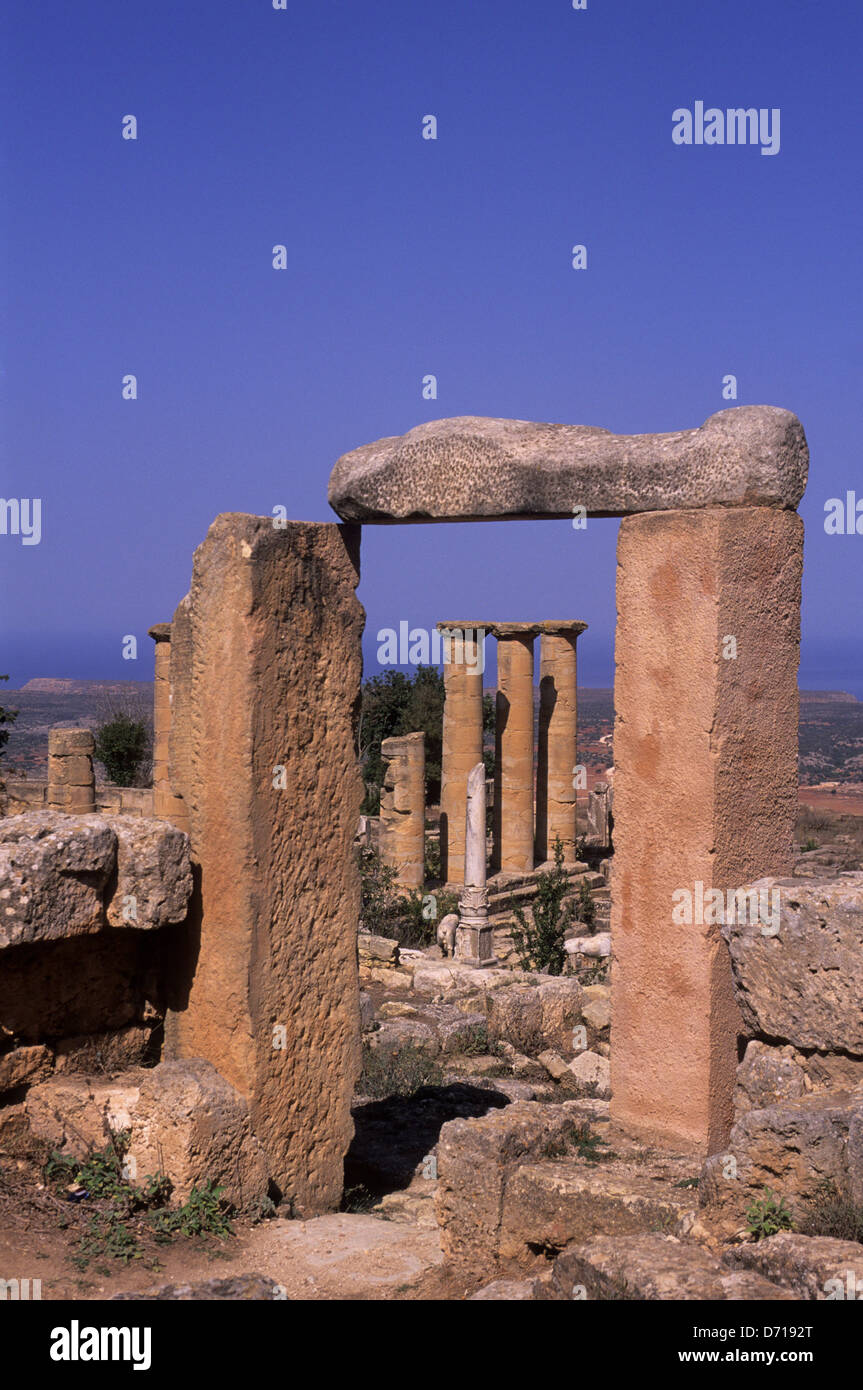 Libya, Near Benghazi, Cyrene, View Of Temple Of Apollo Stock Photo - Alamy