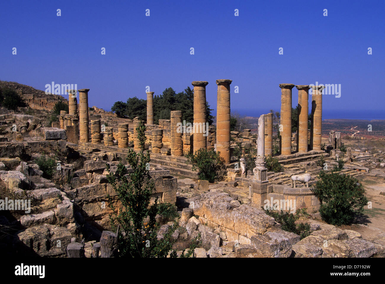 Libya, Near Benghazi, Cyrene, Temple Of Apollo Stock Photo - Alamy