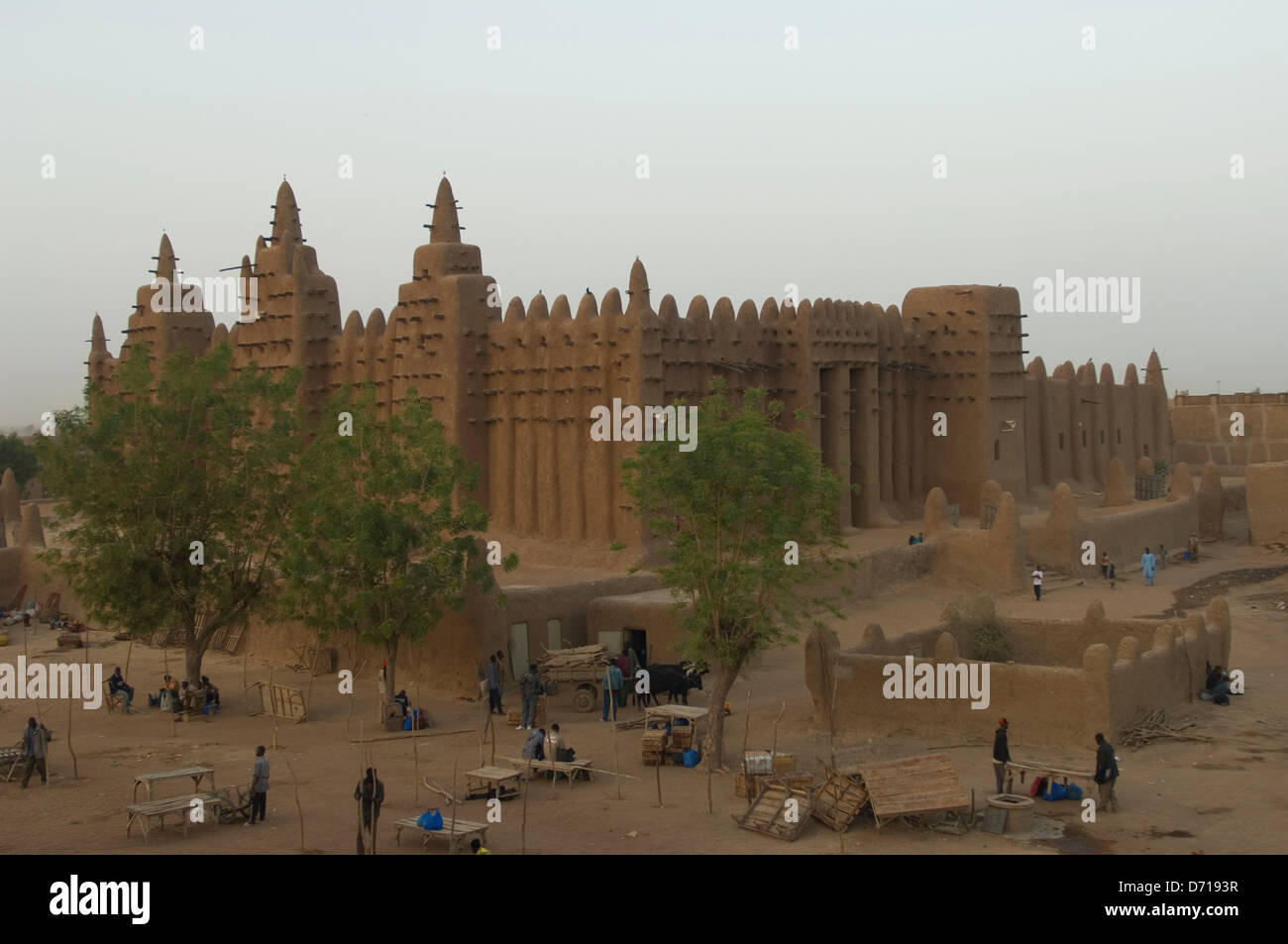 Mali, Djenne, View Of Mosque, Mud Brick Building, World Heritage Site ...