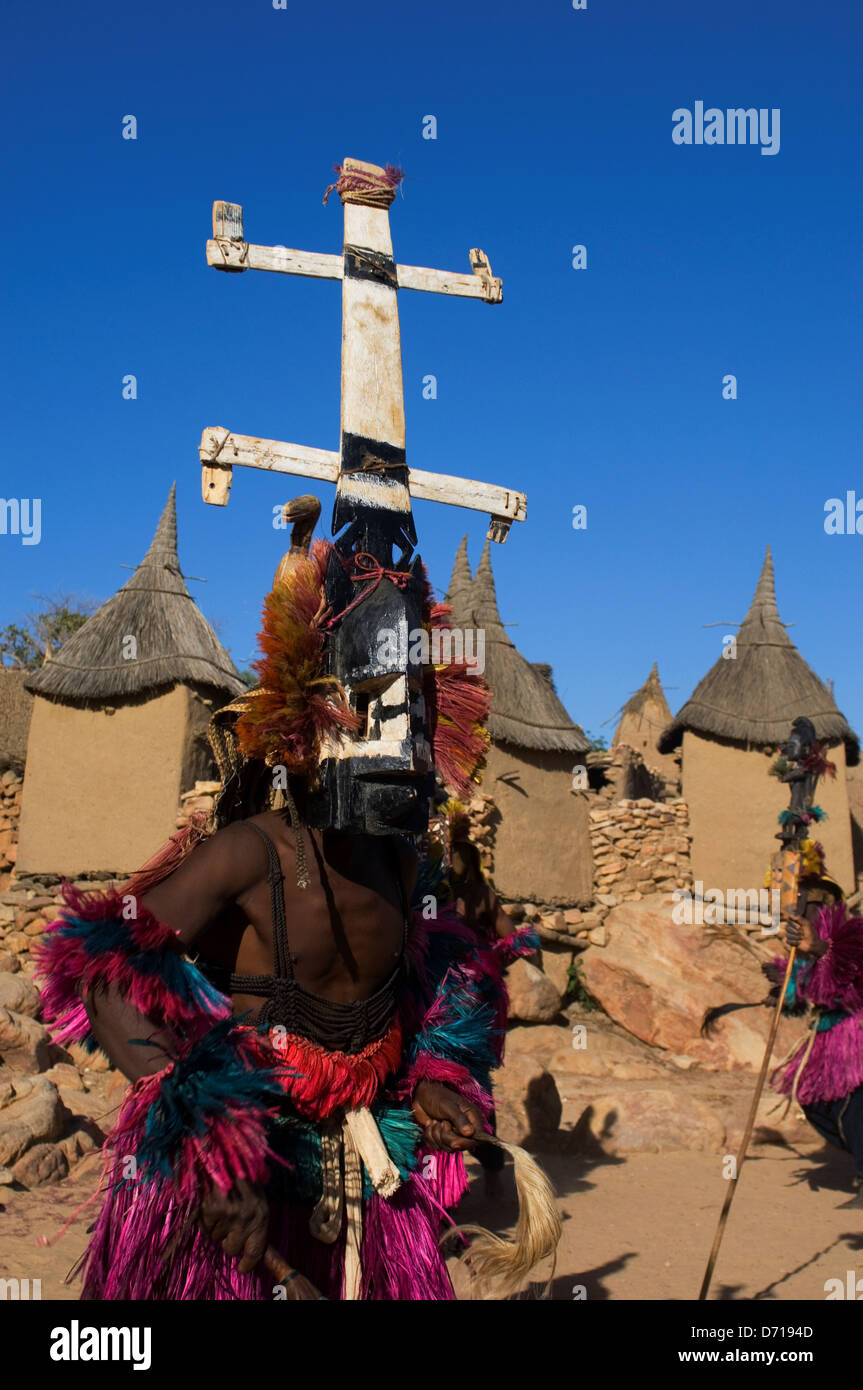 Mali, Near Bandiagara, Dogon Country, Bandiagara Escarpment, Traditonal ...
