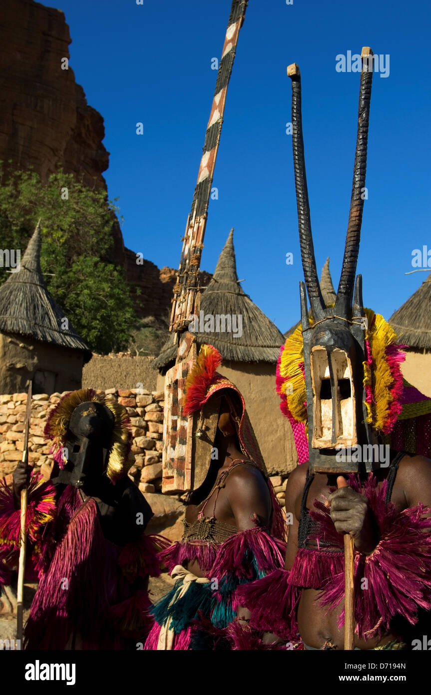 Mali, Near Bandiagara, Dogon Country, Bandiagara Escarpment, Traditonal ...