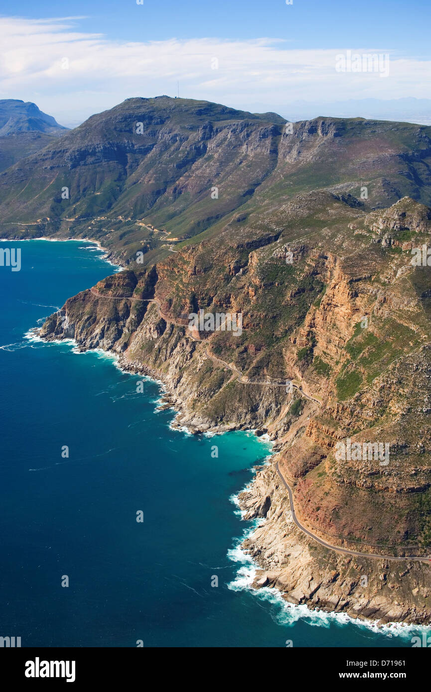 South Africa, Near Cape Town, Aerial View Of Rugged Coastline, Atlantic ...