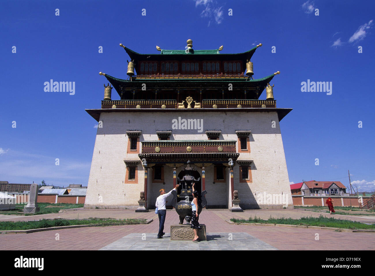 Mongolia, Ulaanbaatar, Gandan Khiid Monastery Stock Photo - Alamy